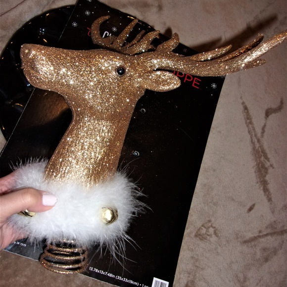 Holiday | New Deer Gold Glittered Christmas Tree Topper Deco | Poshmark